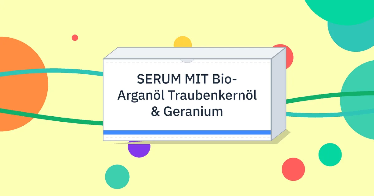 Symbolbild: Packung mit der Aufschrift SERUM MIT Bio-Arganöl Traubenkernöl & Geranium (PZN 20381725) – Verfügbarkeit und Bezug in Apotheken in Frankfurt am Main