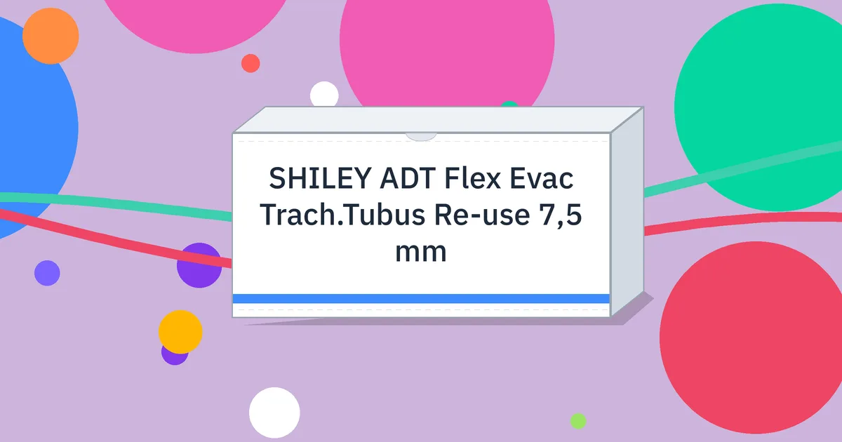 Symbolbild: Packung mit der Aufschrift SHILEY ADT Flex Evac Trach.Tubus Re-use 7,5 mm (PZN 18410477) – Verfügbarkeit und Bezug in Apotheken in Frankfurt am Main