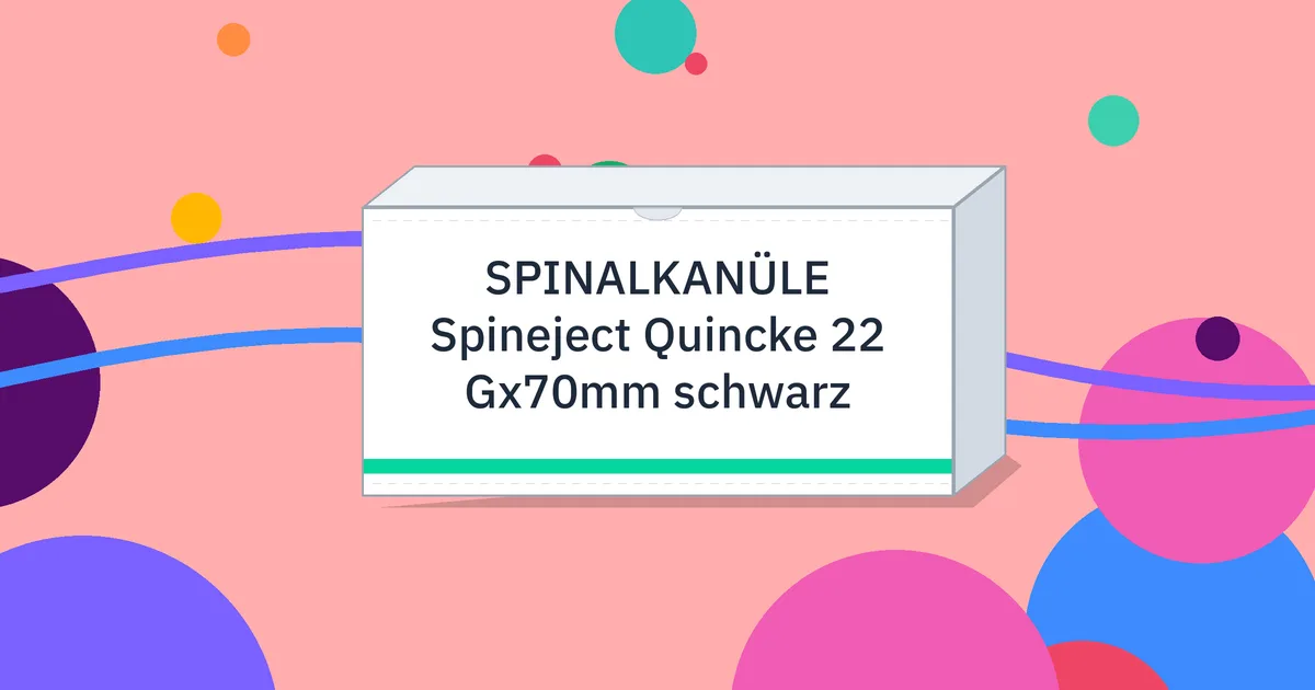 Symbolbild: Packung mit der Aufschrift SPINALKANÜLE Spineject Quincke 22 Gx70mm schwarz (PZN 16135630) – Verfügbarkeit und Bezug in Apotheken in Frankfurt am Main