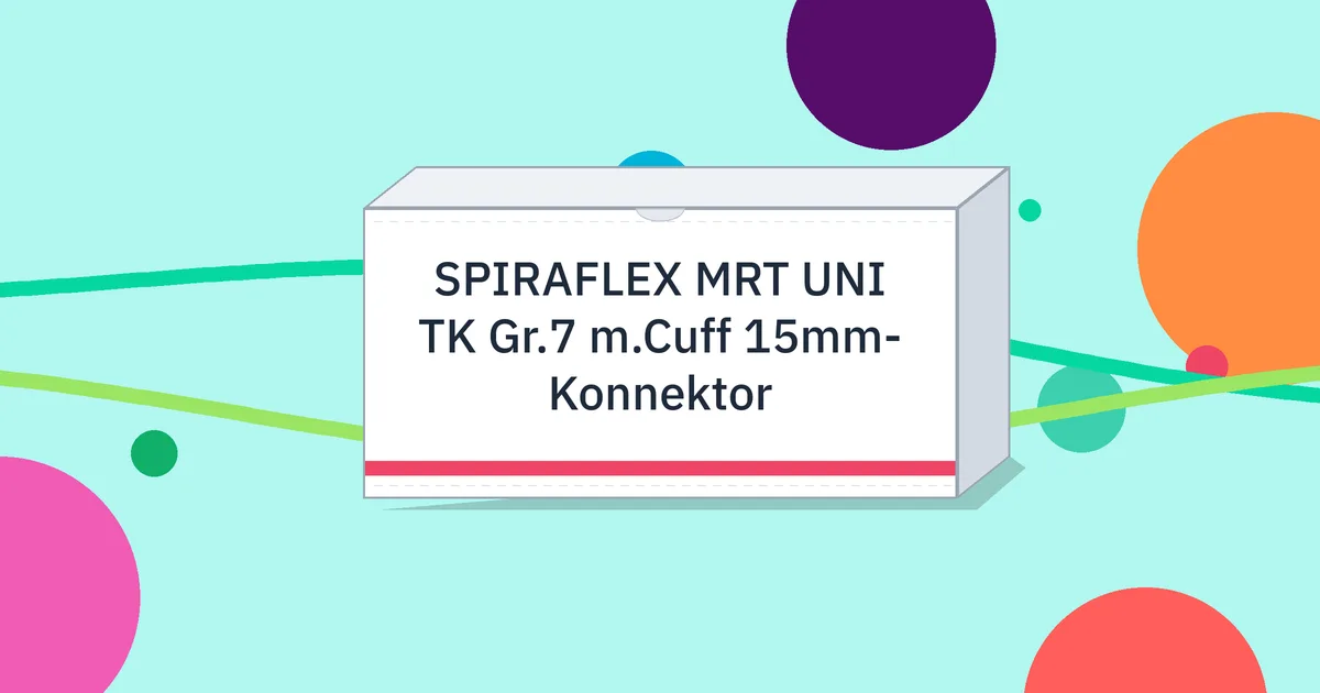 Symbolbild: Packung mit der Aufschrift SPIRAFLEX MRT UNI TK Gr.7 m.Cuff 15mm-Konnektor (PZN 12410772) – Verfügbarkeit und Bezug in Apotheken in Frankfurt am Main