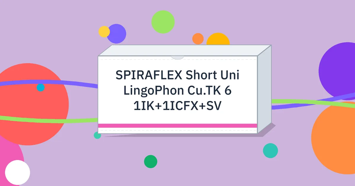 Symbolbild: Packung mit der Aufschrift SPIRAFLEX Short Uni LingoPhon Cu.TK 6 1IK+1ICFX+SV (PZN 14002994) – Verfügbarkeit und Bezug in Apotheken in Frankfurt am Main