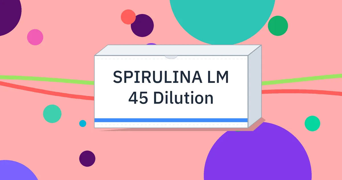 Symbolbild: Packung mit der Aufschrift SPIRULINA LM 45 Dilution (PZN 13683213) – Verfügbarkeit und Bezug in Apotheken in Frankfurt am Main