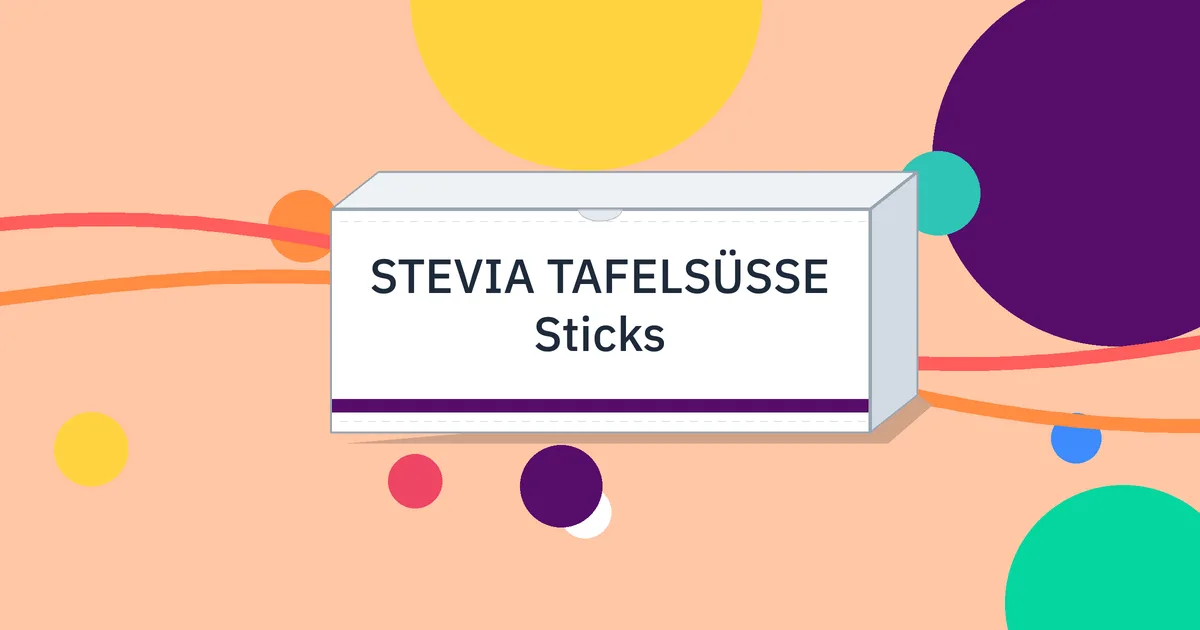 Symbolbild: Packung mit der Aufschrift STEVIA TAFELSÜSSE Sticks (PZN 15405607) – Verfügbarkeit und Bezug in Apotheken in Frankfurt am Main
