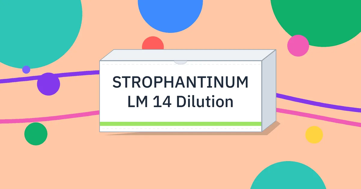 Symbolbild: Packung mit der Aufschrift STROPHANTINUM LM 14 Dilution (PZN 13684603) – Verfügbarkeit und Bezug in Apotheken in Frankfurt am Main