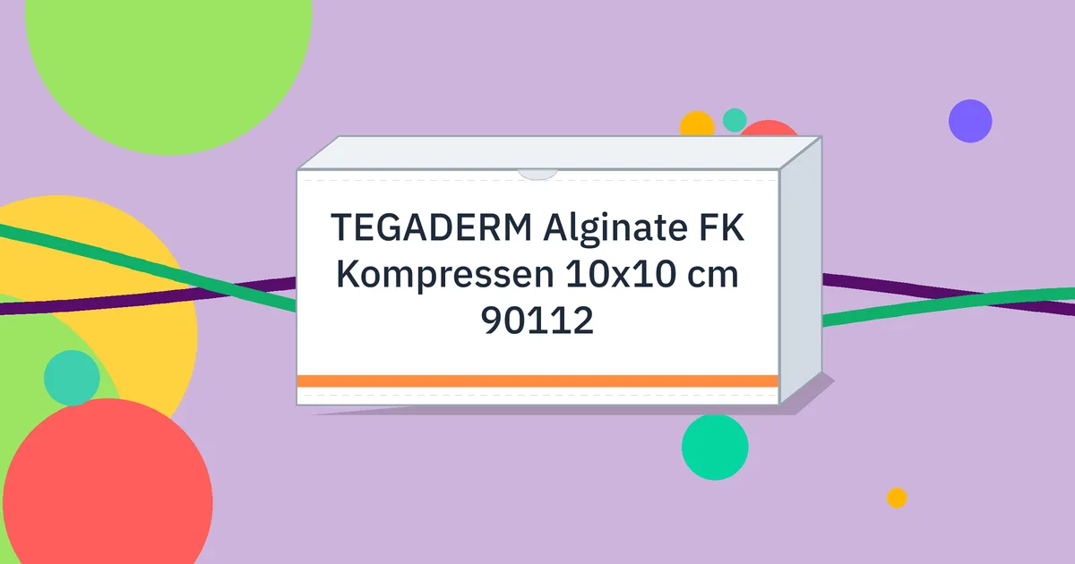 Symbolbild: Packung mit der Aufschrift TEGADERM Alginate FK Kompressen 10x10 cm 90112 (PZN 06916881) – Verfügbarkeit und Bezug in Apotheken in Frankfurt am Main