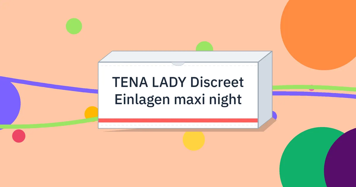 Symbolbild: Packung mit der Aufschrift TENA LADY Discreet Einlagen maxi night (PZN 17851127) – Verfügbarkeit und Bezug in Apotheken in Frankfurt am Main
