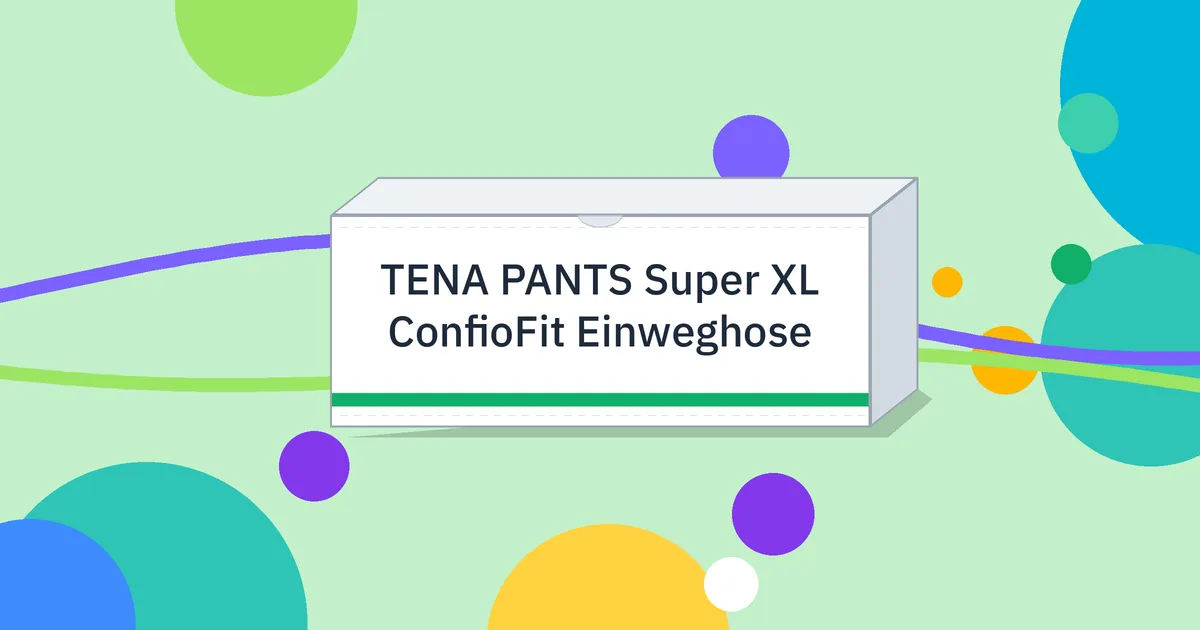 Symbolbild: Packung mit der Aufschrift TENA PANTS Super XL ConfioFit Einweghose (PZN 09703594) – Verfügbarkeit und Bezug in Apotheken in Frankfurt am Main