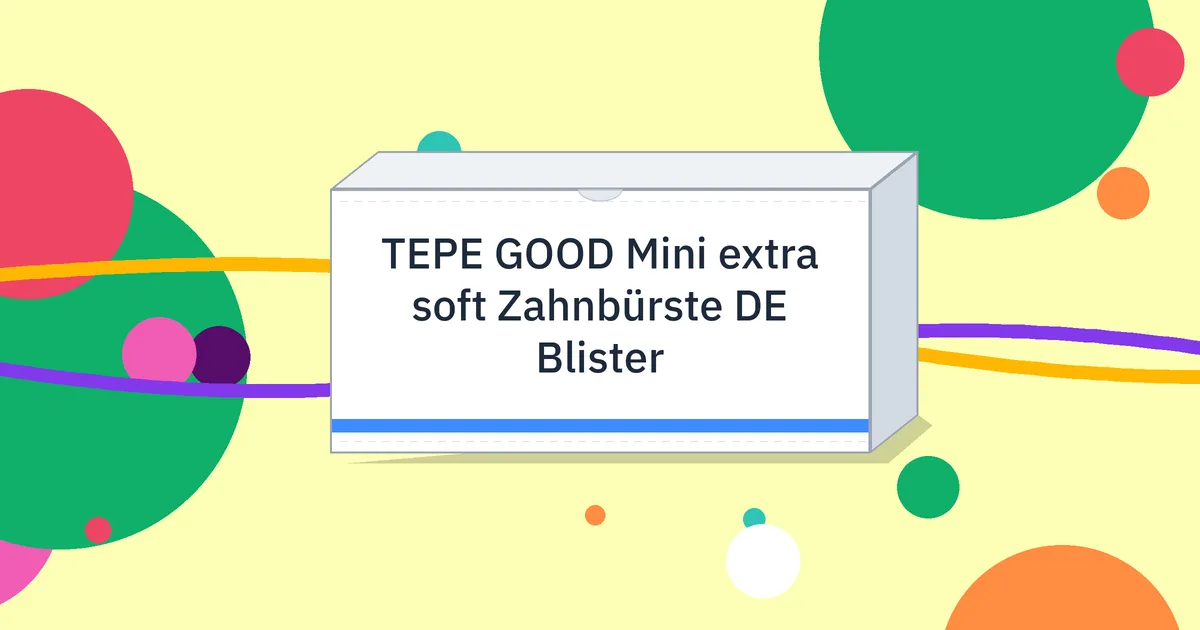 Symbolbild: Packung mit der Aufschrift TEPE GOOD Mini extra soft Zahnbürste DE Blister (PZN 14273500) – Verfügbarkeit und Bezug in Apotheken in Frankfurt am Main