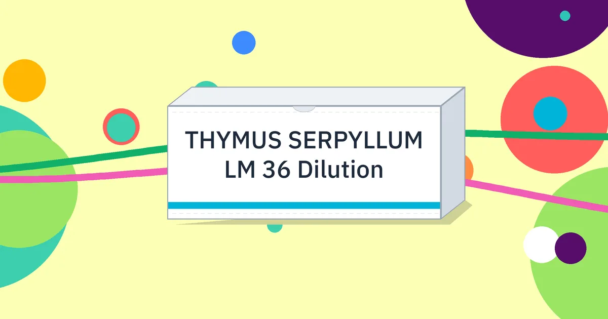 Symbolbild: Packung mit der Aufschrift THYMUS SERPYLLUM LM 36 Dilution (PZN 13223173) – Verfügbarkeit und Bezug in Apotheken in Frankfurt am Main