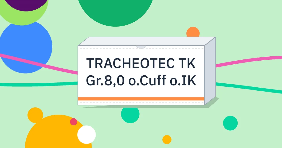 Symbolbild: Packung mit der Aufschrift TRACHEOTEC TK Gr.8,0 o.Cuff o.IK (PZN 02248885) – Verfügbarkeit und Bezug in Apotheken in Frankfurt am Main