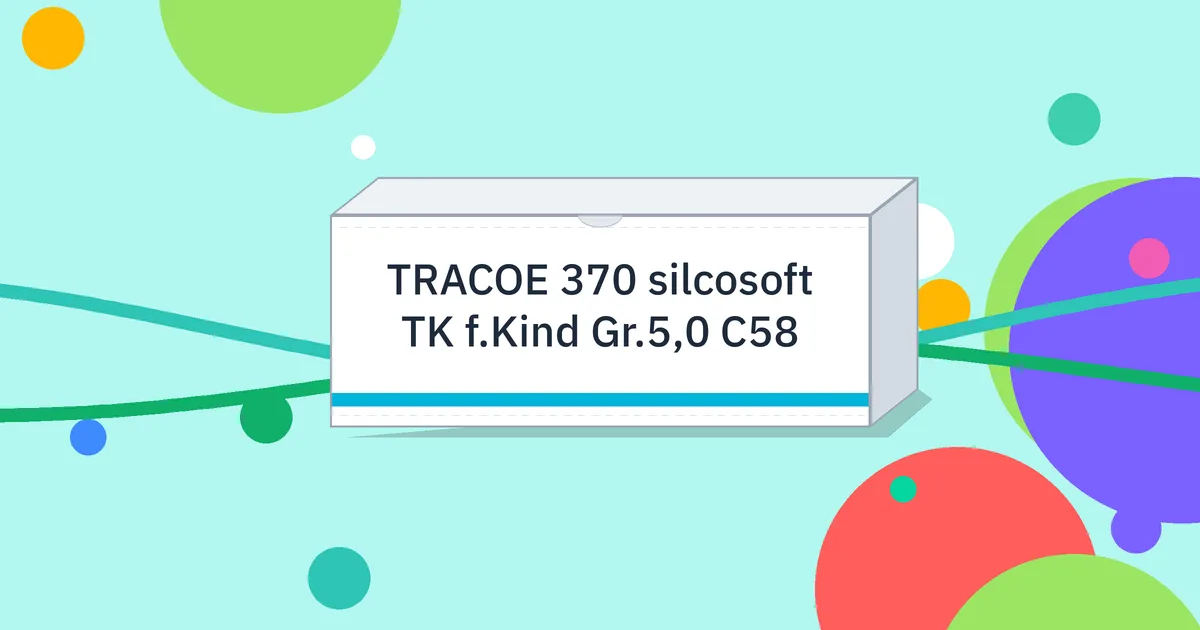 Symbolbild: Packung mit der Aufschrift TRACOE 370 silcosoft TK f.Kind Gr.5,0 C58 (PZN 14314707) – Verfügbarkeit und Bezug in Apotheken in Frankfurt am Main