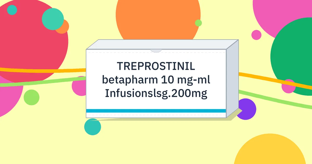 Symbolbild: Packung mit der Aufschrift TREPROSTINIL betapharm 10 mg-ml Infusionslsg.200mg (PZN 07751086) – Verfügbarkeit und Bezug in Apotheken in Frankfurt am Main