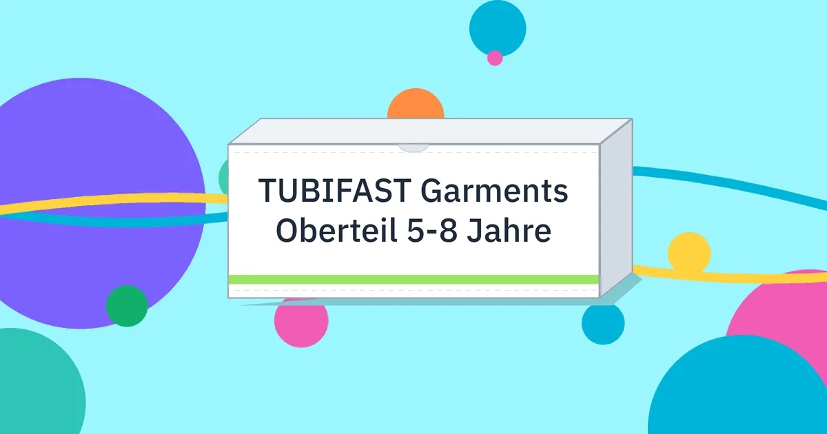 Symbolbild: Packung mit der Aufschrift TUBIFAST Garments Oberteil 5-8 Jahre (PZN 13748183) – Verfügbarkeit und Bezug in Apotheken in Frankfurt am Main