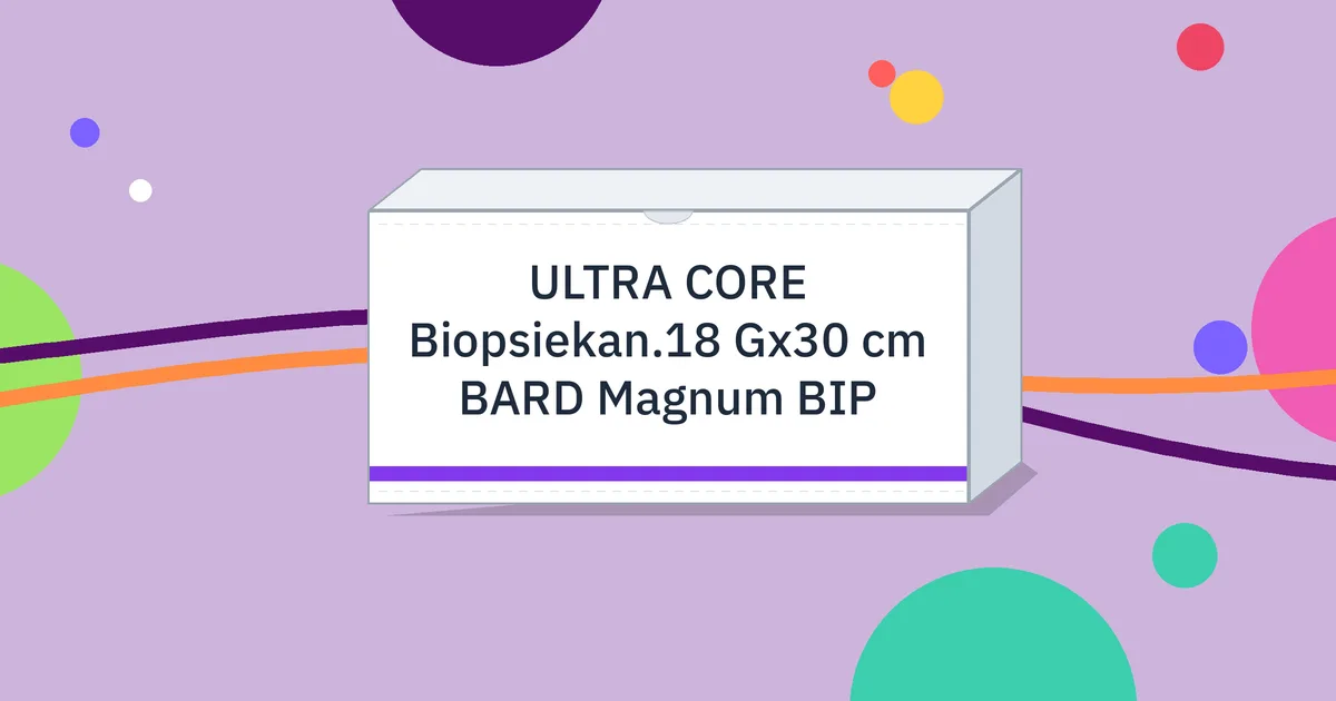 Symbolbild: Packung mit der Aufschrift ULTRA CORE Biopsiekan.18 Gx30 cm BARD Magnum BIP (PZN 04507316) – Verfügbarkeit und Bezug in Apotheken in Frankfurt am Main