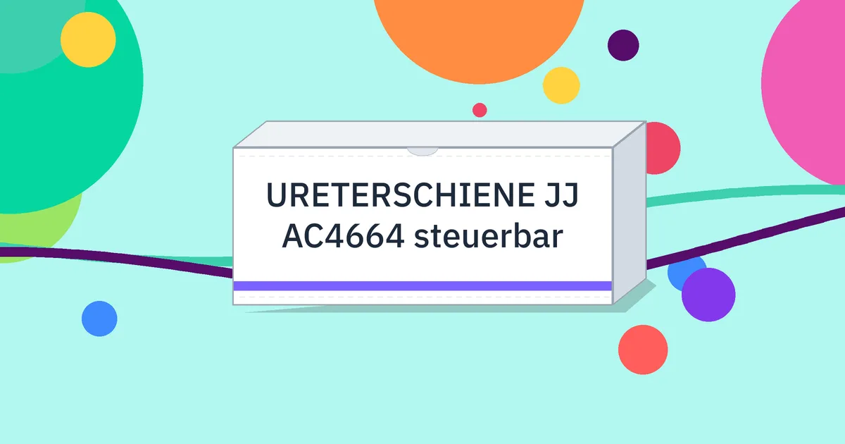 Symbolbild: Packung mit der Aufschrift URETERSCHIENE JJ AC4664 steuerbar (PZN 00153293) – Verfügbarkeit und Bezug in Apotheken in Frankfurt am Main