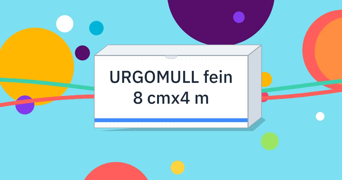 Symbolbild: Packung mit der Aufschrift URGOMULL fein 8 cmx4 m (PZN 08672331) – Verfügbarkeit und Bezug in Apotheken in Frankfurt am Main