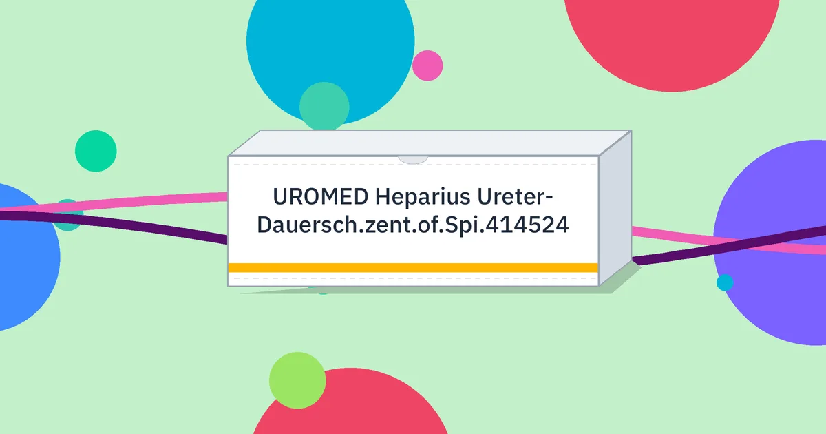 Symbolbild: Packung mit der Aufschrift UROMED Heparius Ureter-Dauersch.zent.of.Spi.414524 (PZN 11370579) – Verfügbarkeit und Bezug in Apotheken in Frankfurt am Main