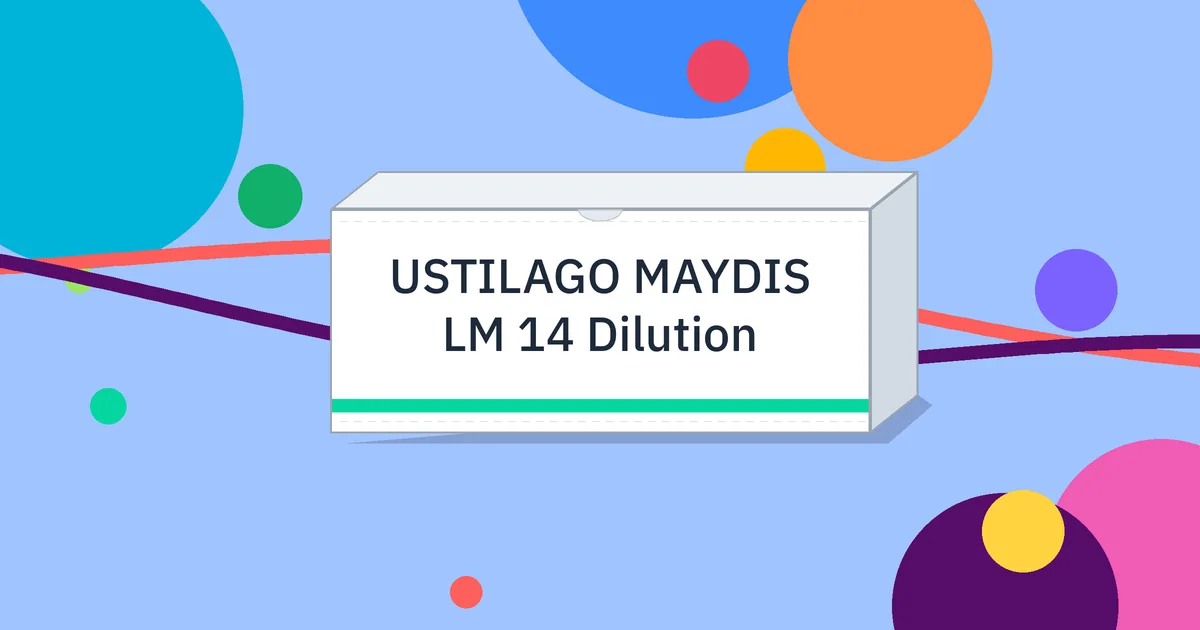 Symbolbild: Packung mit der Aufschrift USTILAGO MAYDIS LM 14 Dilution (PZN 13258094) – Verfügbarkeit und Bezug in Apotheken in Frankfurt am Main