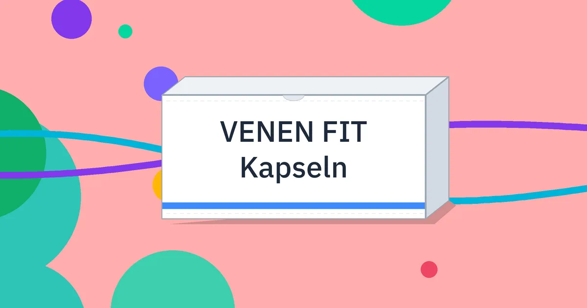 Symbolbild: Packung mit der Aufschrift VENEN FIT Kapseln (PZN 11081496) – Verfügbarkeit und Bezug in Apotheken in Frankfurt am Main