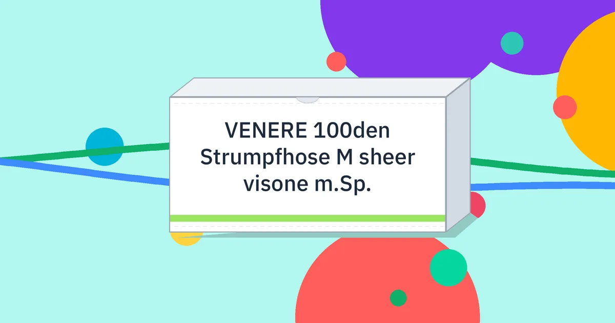 Symbolbild: Packung mit der Aufschrift VENERE 100den Strumpfhose M sheer visone m.Sp. (PZN 16170922) – Verfügbarkeit und Bezug in Apotheken in Frankfurt am Main