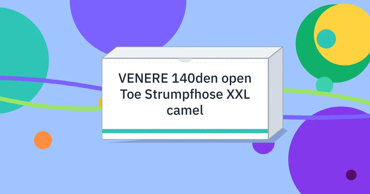 Symbolbild: Packung mit der Aufschrift VENERE 140den open Toe Strumpfhose XXL camel (PZN 16174067) – Verfügbarkeit und Bezug in Apotheken in Frankfurt am Main
