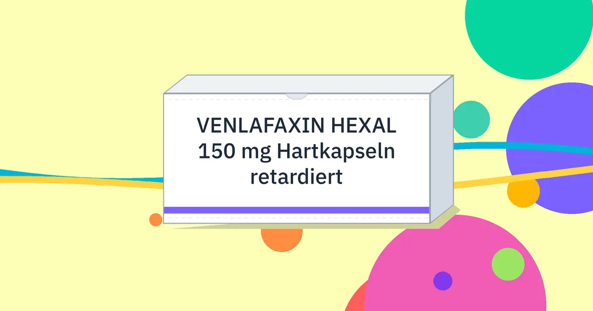 Symbolbild: Packung mit der Aufschrift VENLAFAXIN HEXAL 150 mg Hartkapseln retardiert (PZN 00203312) – Verfügbarkeit und Bezug in Apotheken in Frankfurt am Main