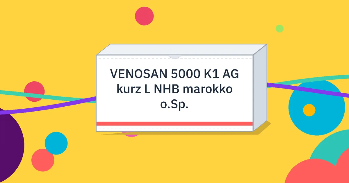 Symbolbild: Packung mit der Aufschrift VENOSAN 5000 K1 AG kurz L NHB marokko o.Sp. (PZN 14431471) – Verfügbarkeit und Bezug in Apotheken in Frankfurt am Main