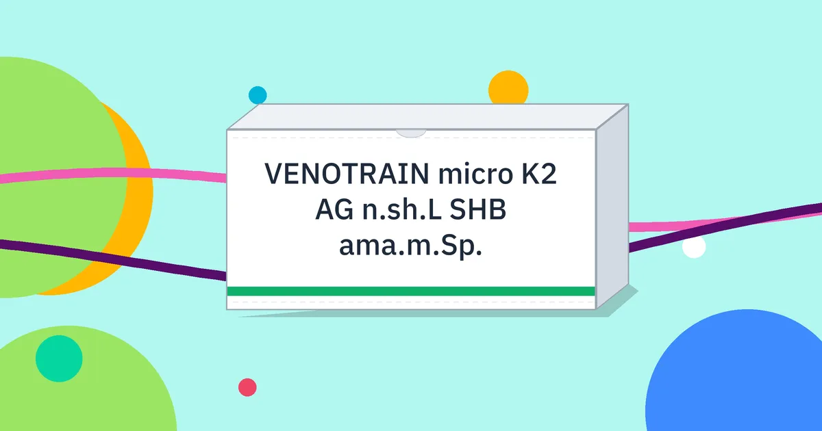 Symbolbild: Packung mit der Aufschrift VENOTRAIN micro K2 AG n.sh.L SHB ama.m.Sp. (PZN 05715034) – Verfügbarkeit und Bezug in Apotheken in Frankfurt am Main