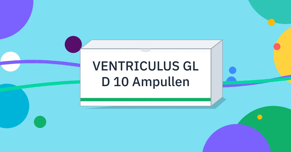 Symbolbild: Packung mit der Aufschrift VENTRICULUS GL D 10 Ampullen (PZN 02831627) – Verfügbarkeit und Bezug in Apotheken in Frankfurt am Main