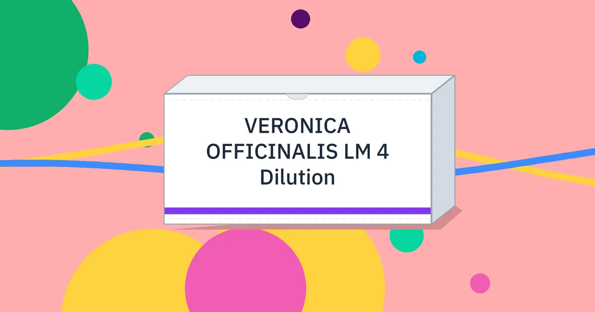 Symbolbild: Packung mit der Aufschrift VERONICA OFFICINALIS LM 4 Dilution (PZN 13269703) – Verfügbarkeit und Bezug in Apotheken in Frankfurt am Main