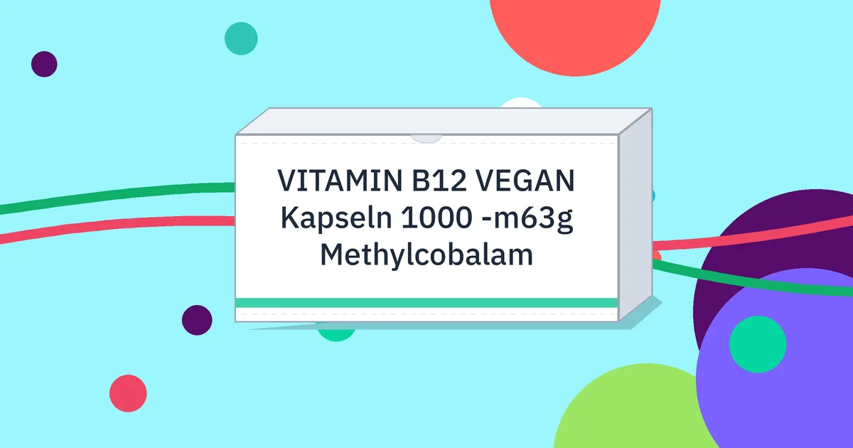 Symbolbild: Packung mit der Aufschrift VITAMIN B12 VEGAN Kapseln 1000 -m63g Methylcobalam (PZN 14439969) – Verfügbarkeit und Bezug in Apotheken in Frankfurt am Main