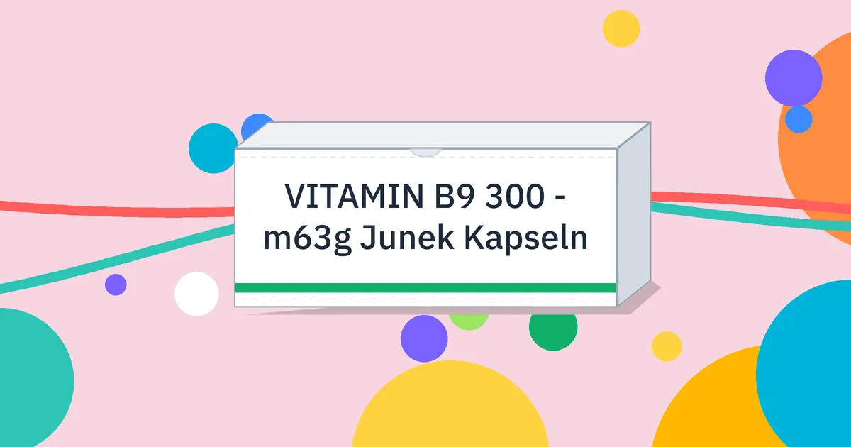 Symbolbild: Packung mit der Aufschrift VITAMIN B9 300 -m63g Junek Kapseln (PZN 10052771) – Verfügbarkeit und Bezug in Apotheken in Frankfurt am Main