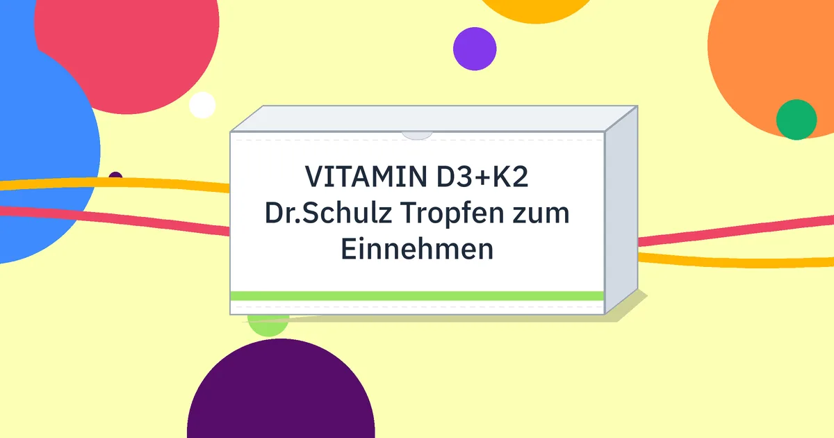 Symbolbild: Packung mit der Aufschrift VITAMIN D3+K2 Dr.Schulz Tropfen zum Einnehmen (PZN 19127246) – Verfügbarkeit und Bezug in Apotheken in Frankfurt am Main