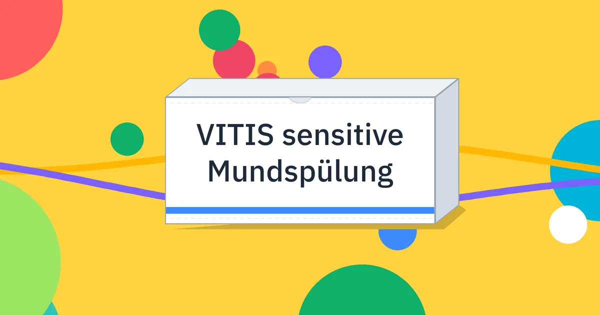 Symbolbild: Packung mit der Aufschrift VITIS sensitive Mundspülung (PZN 11880352) – Verfügbarkeit und Bezug in Apotheken in Frankfurt am Main