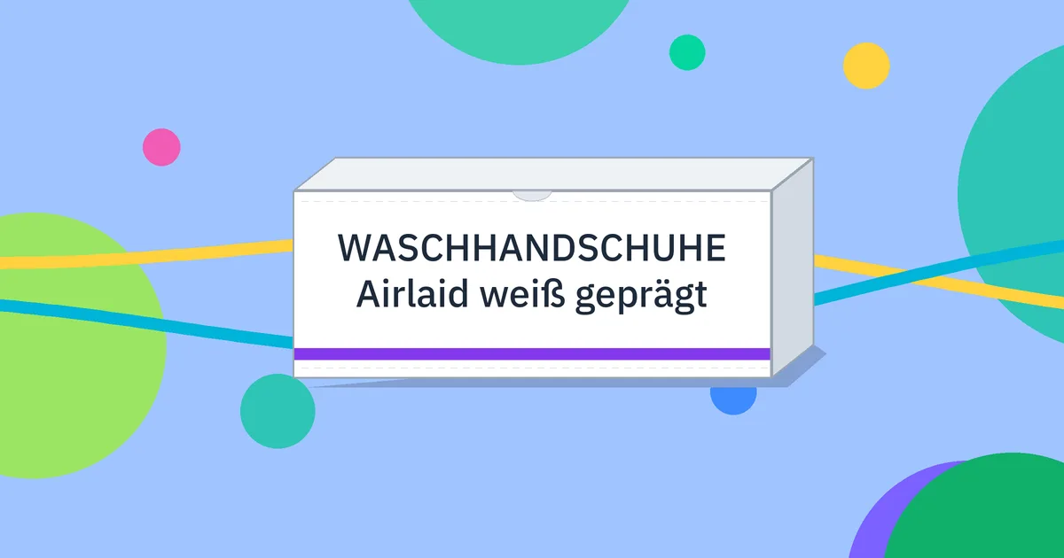 Symbolbild: Packung mit der Aufschrift WASCHHANDSCHUHE Airlaid weiß geprägt (PZN 04900077) – Verfügbarkeit und Bezug in Apotheken in Frankfurt am Main