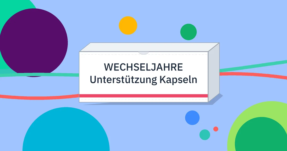 Symbolbild: Packung mit der Aufschrift WECHSELJAHRE Unterstützung Kapseln (PZN 17890943) – Verfügbarkeit und Bezug in Apotheken in Frankfurt am Main