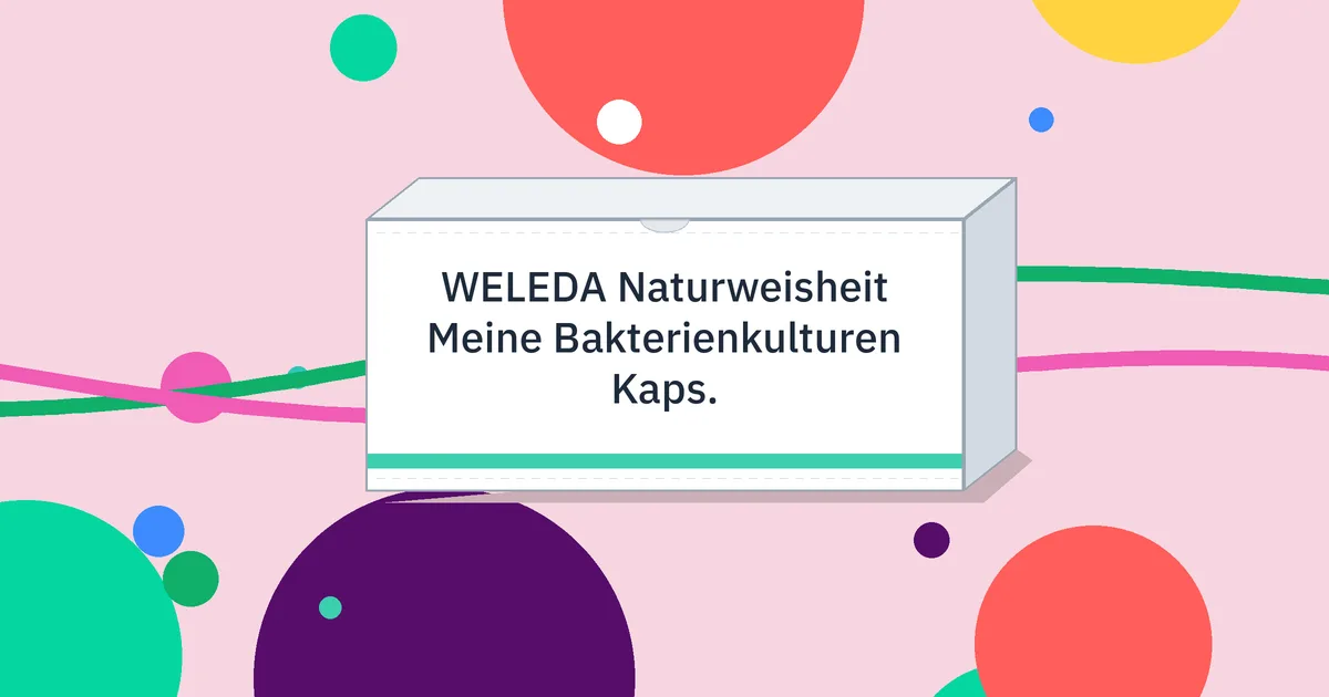 Symbolbild: Packung mit der Aufschrift WELEDA Naturweisheit Meine Bakterienkulturen Kaps. (PZN 17261006) – Verfügbarkeit und Bezug in Apotheken in Frankfurt am Main
