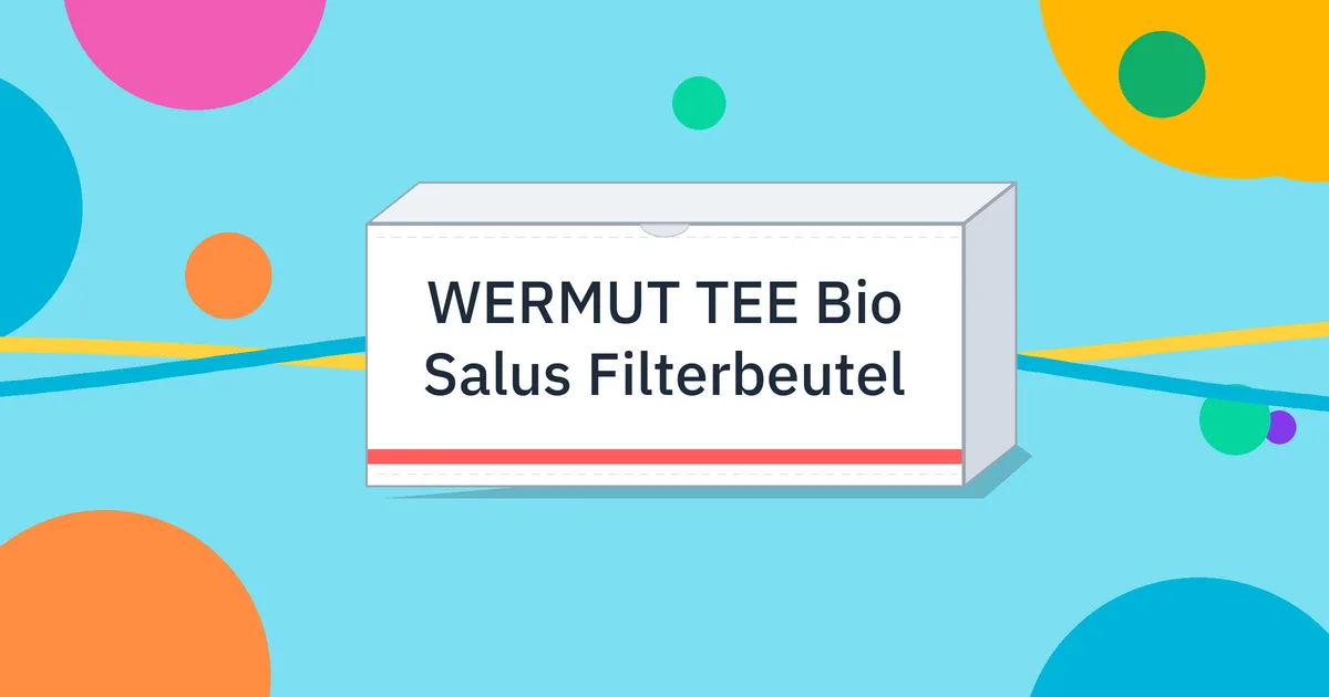 Symbolbild: Packung mit der Aufschrift WERMUT TEE Bio Salus Filterbeutel (PZN 17869819) – Verfügbarkeit und Bezug in Apotheken in Frankfurt am Main