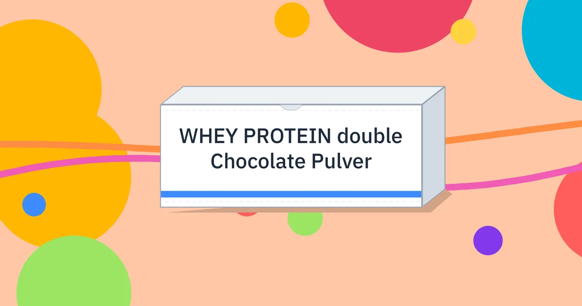 Symbolbild: Packung mit der Aufschrift WHEY PROTEIN double Chocolate Pulver (PZN 14318792) – Verfügbarkeit und Bezug in Apotheken in Frankfurt am Main