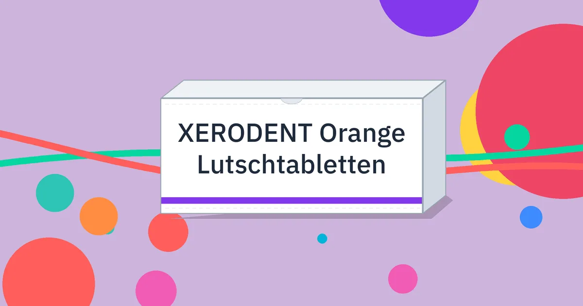 Symbolbild: Packung mit der Aufschrift XERODENT Orange Lutschtabletten (PZN 06499302) – Verfügbarkeit und Bezug in Apotheken in Frankfurt am Main