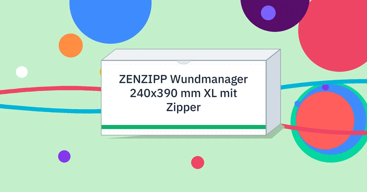 Symbolbild: Packung mit der Aufschrift ZENZIPP Wundmanager 240x390 mm XL mit Zipper (PZN 13568297) – Verfügbarkeit und Bezug in Apotheken in Frankfurt am Main