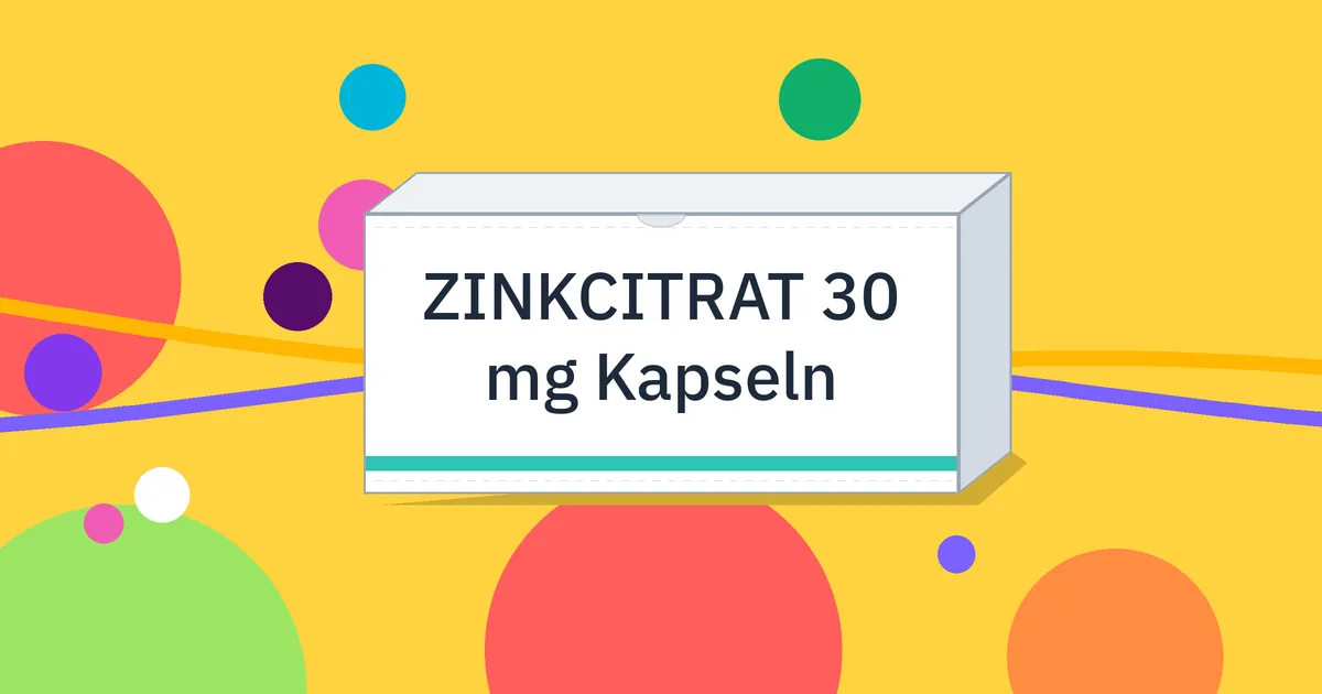 Symbolbild: Packung mit der Aufschrift ZINKCITRAT 30 mg Kapseln (PZN 11050478) – Verfügbarkeit und Bezug in Apotheken in Frankfurt am Main