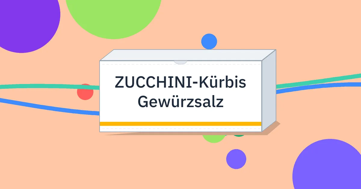 Symbolbild: Packung mit der Aufschrift ZUCCHINI-Kürbis Gewürzsalz (PZN 18737793) – Verfügbarkeit und Bezug in Apotheken in Frankfurt am Main