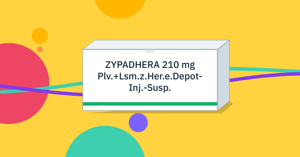 Symbolbild: Packung mit der Aufschrift ZYPADHERA 210 mg Plv.+Lsm.z.Her.e.Depot-Inj.-Susp. (PZN 00706036) – Verfügbarkeit und Bezug in Apotheken in Frankfurt am Main