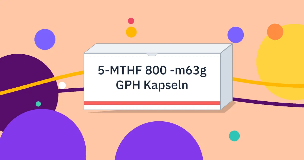 Symbolbild: Packung mit der Aufschrift 5-MTHF 800 -m63g GPH Kapseln (PZN 20051554) – Verfügbarkeit und Bezug in Apotheken in Frankfurt am Main