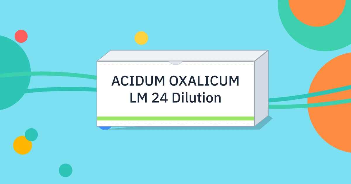 Symbolbild: Packung mit der Aufschrift ACIDUM OXALICUM LM 24 Dilution (PZN 13281302) – Verfügbarkeit und Bezug in Apotheken in Frankfurt am Main