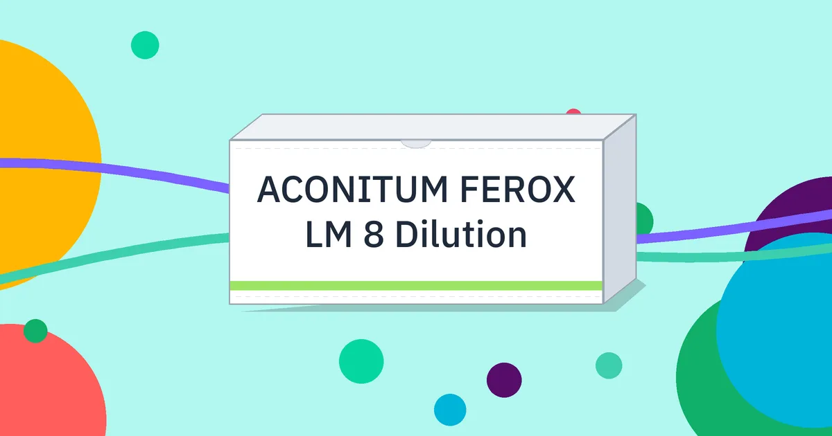 Symbolbild: Packung mit der Aufschrift ACONITUM FEROX LM 8 Dilution (PZN 13290459) – Verfügbarkeit und Bezug in Apotheken in Frankfurt am Main