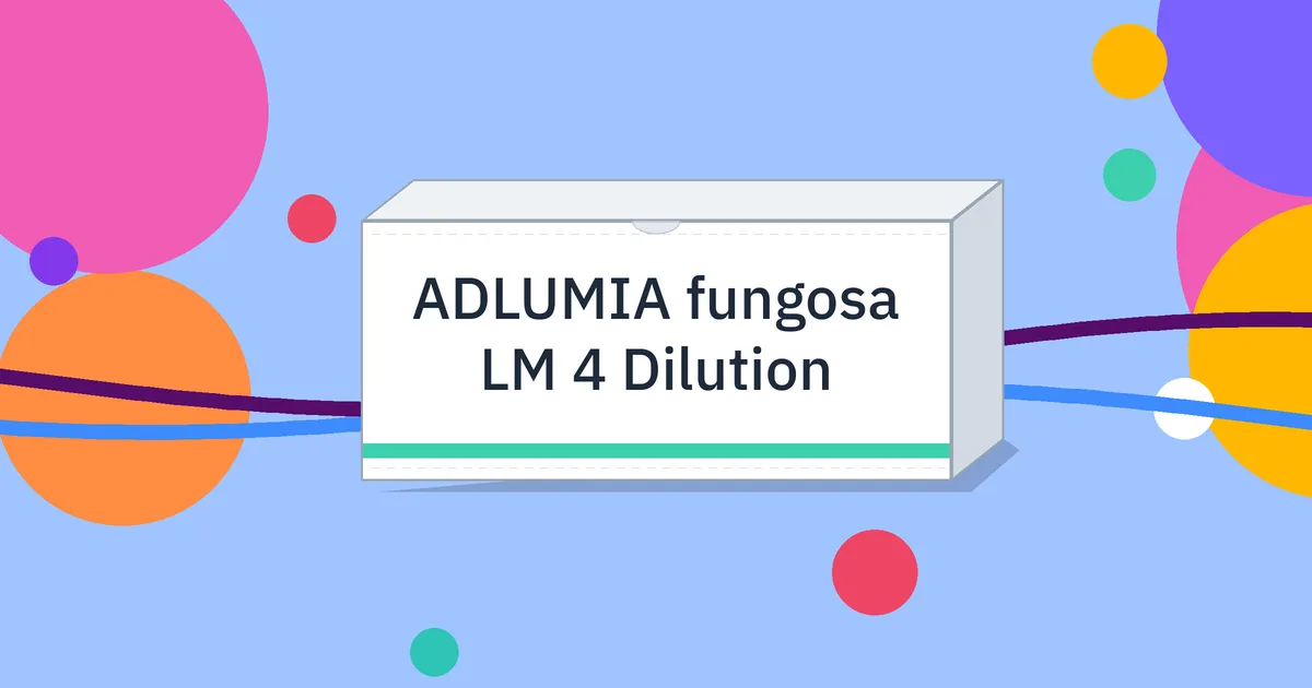 Symbolbild: Packung mit der Aufschrift ADLUMIA fungosa LM 4 Dilution (PZN 13296203) – Verfügbarkeit und Bezug in Apotheken in Frankfurt am Main