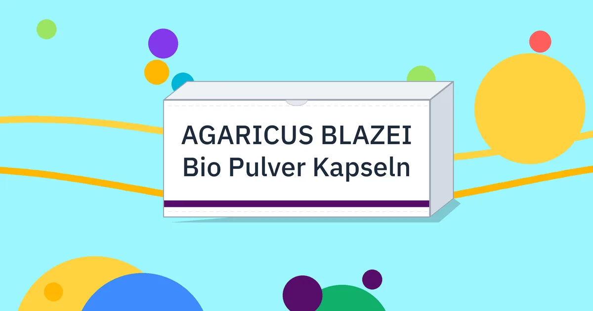 Symbolbild: Packung mit der Aufschrift AGARICUS BLAZEI Bio Pulver Kapseln (PZN 01323159) – Verfügbarkeit und Bezug in Apotheken in Frankfurt am Main