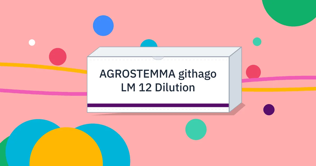 Symbolbild: Packung mit der Aufschrift AGROSTEMMA githago LM 12 Dilution (PZN 13307384) – Verfügbarkeit und Bezug in Apotheken in Frankfurt am Main